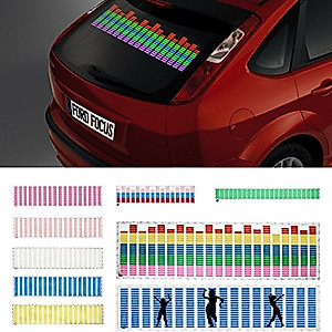 DIYAH Auto Sound Music Beat Activated Car Stickers Equalizer Glow LED Light Audio Voice Rhythm Lamp 45cm X 11cm / 18in X 4.5in (Blue)