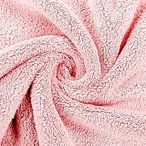 Galxury Bath Towel Set for Bathroom 8 Piece-2 Bath Towels 2 Hand Towels 4 Washcloths Microfiber Coral Velvet Towels Soft and Absorbent Towel Pink