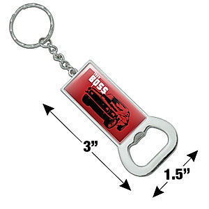 GRAPHICS & MORE Ford Mustang 1969 Boss Keychain Rectangle Chrome Plated Metal Bottle Cap Opener