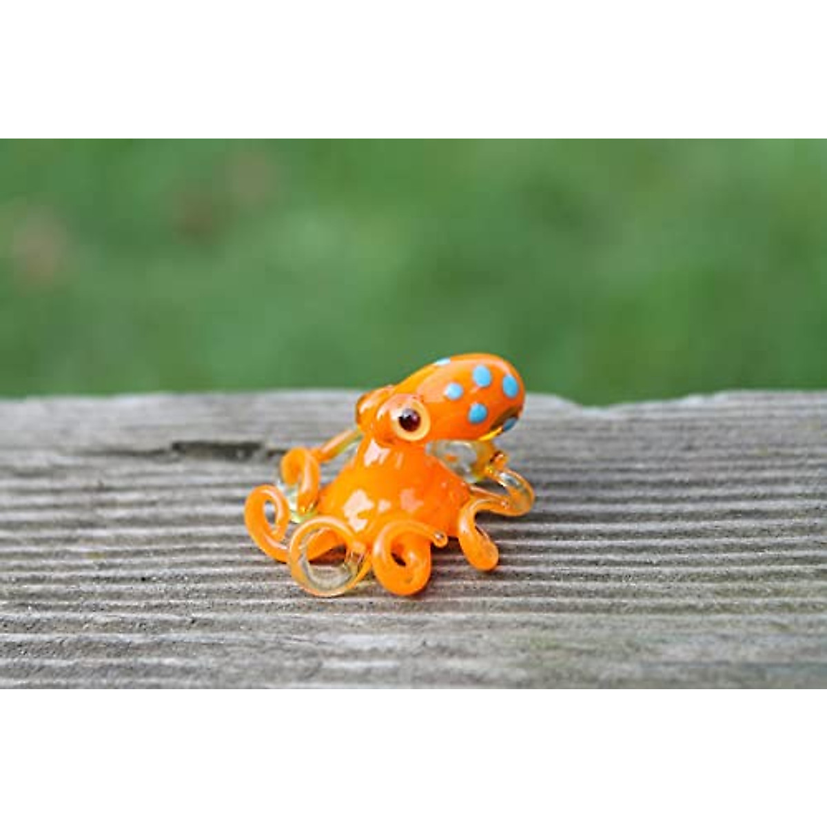 Orange Glass Tiny Miniature Octopus Souvenir Glass Octopus Souvenir Figurine Gift Art