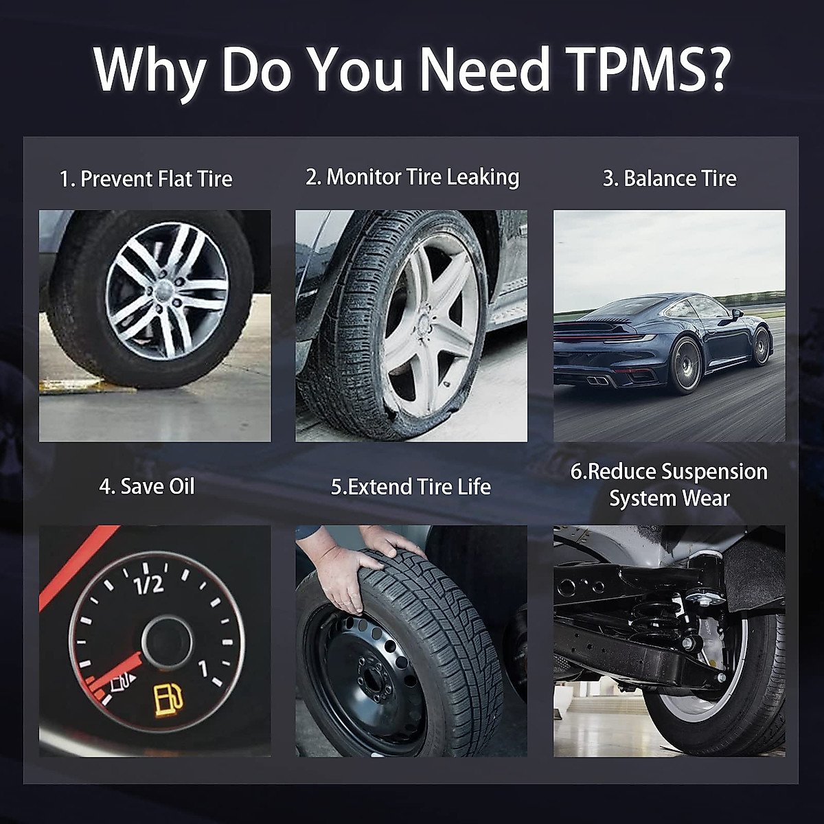 Marsflex TPMS Sensor Fit for Ford Lincoln Mercury, F150 F250/F350 Super Duty Escape Focus Explorer, Tire Pressure Monitoring System OE: DE8T-1A-180-A 9L3Z-1A189-A DE8T-1A180-AA 9L3Z-1A-189-A 315MHz