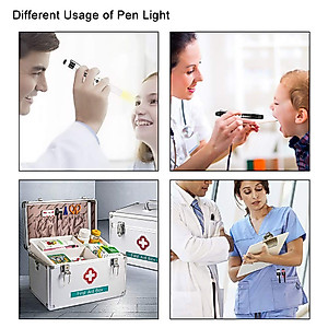 Pen Light, Phileex Medical Pen Light Nurse Pen Lights with Pupil Gauge for Nurses Nursing Students Doctors 2pcs Black with Batteries