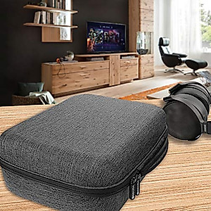 Geekria Shield Case for Large Sized Over-Ear Headphones, Replacement Protective Hard Shell Travel Carrying Bag with Cable Storage, Compatible with ATH-AWKT, Sony MDR-Z1R (Drak Grey)