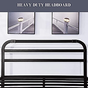 TATAGO 14 Inch Queen Bed Frame with 40 Inch Matte Curved Design Headboard and Footboard, Heavy Duty Metal Platform Mattress Foundation, 3500lbs Extra-Strong Support, No Noise