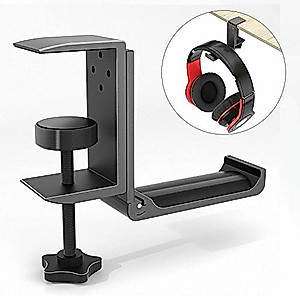 Vigilant Audio H-Clip - Foldable Under-Desk Headphone Hanger with Adjustable Clamp, Universal Fit for Gaming and Audio Headsets, Space-Saving & Durable