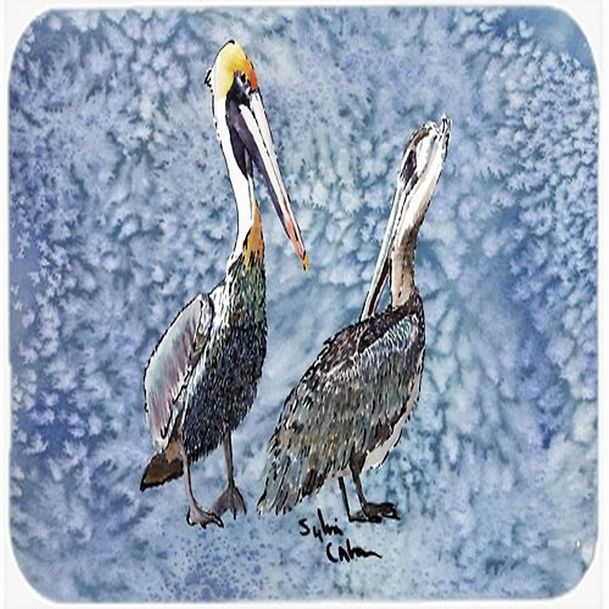 Caroline's Treasures 8409LCB Pelican Glass Cutting Board Large Decorative Tempered Glass Kitchen Cutting and Serving Board Large Size Chopping Board