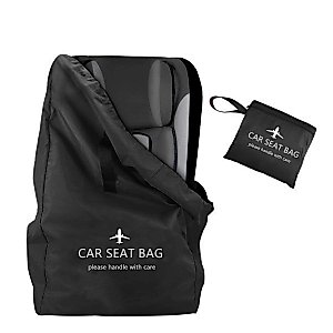 RAIFUJOIE Car Seat Travel Bag Made with Water Resistant and Rip Resistant Fabric Universal Fit Travel Bag with Adjustable Back Straps with Padding Collapsible with Self Organizer Case Pocket