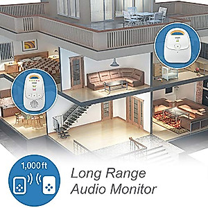 VTech DM111 Upgraded Audio Baby Monitor. 1 Parent Unit with Rechargeable Battery, Best-in-Class Long Range, Digital Wireless Transmission, Crystal-Clear Sound, Plug & Play, Sound Indicator & Alerts