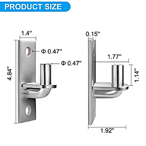 Wall Mount Gate Hinge, Gate Hinges Heavy Duty, 2 Pack Chain Link Fence Gate Hinges, Wall Mount Gate Hinges with 5/8 Hinge Pin (Screws Not Included)