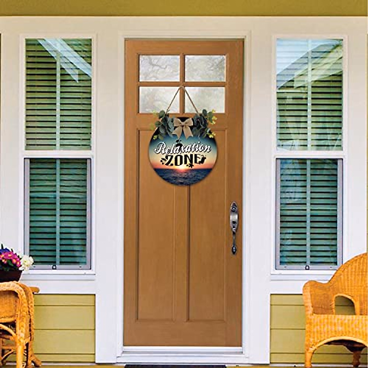 JINGBOW Hot Tub Wood Sign,Relaxation Zone,Rustic Round Sign For Front Door,Farmhouse,Garden,Yard,Porch,Home Indoor Outdoor Signs,Man Cave,Bathroom,Restroom Wall Decor