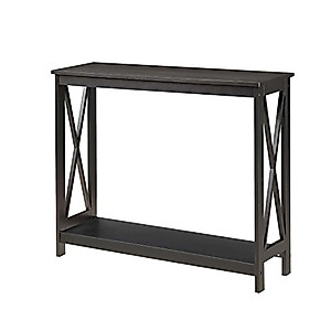 Convenience Concepts Oxford Console Table with Shelf, Black