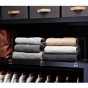 Milian Designs Acrylic Shelf Dividers Clear Shelf Separators for Closets, Cabinets, Bedroom, Kitchen, Office 6 pcs Organizer to Organize Clothes Closet Shelves, Wardrobe Storage