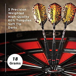 Viper by GLD Products unisex adult Viper Jaguar 80 Tungsten Soft Tip Darts with Storage Travel Case Medium Knurling 18 Grams, Red, Two Wide Knurled Sections US