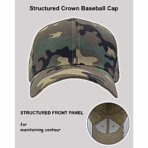 Utmost Structured Baseball Cap with Adjustable Closure - Performance Hat for Outdoor Activities and Custom Embroidery (1pc Camo Woodland)