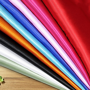 Horbaunal Red Satin Fabric 60 Inch Wide by The Yard, Soft Charmeuse Satin Fabric for Wedding Dress, DIY Craftings, Costumes, 1 Yard