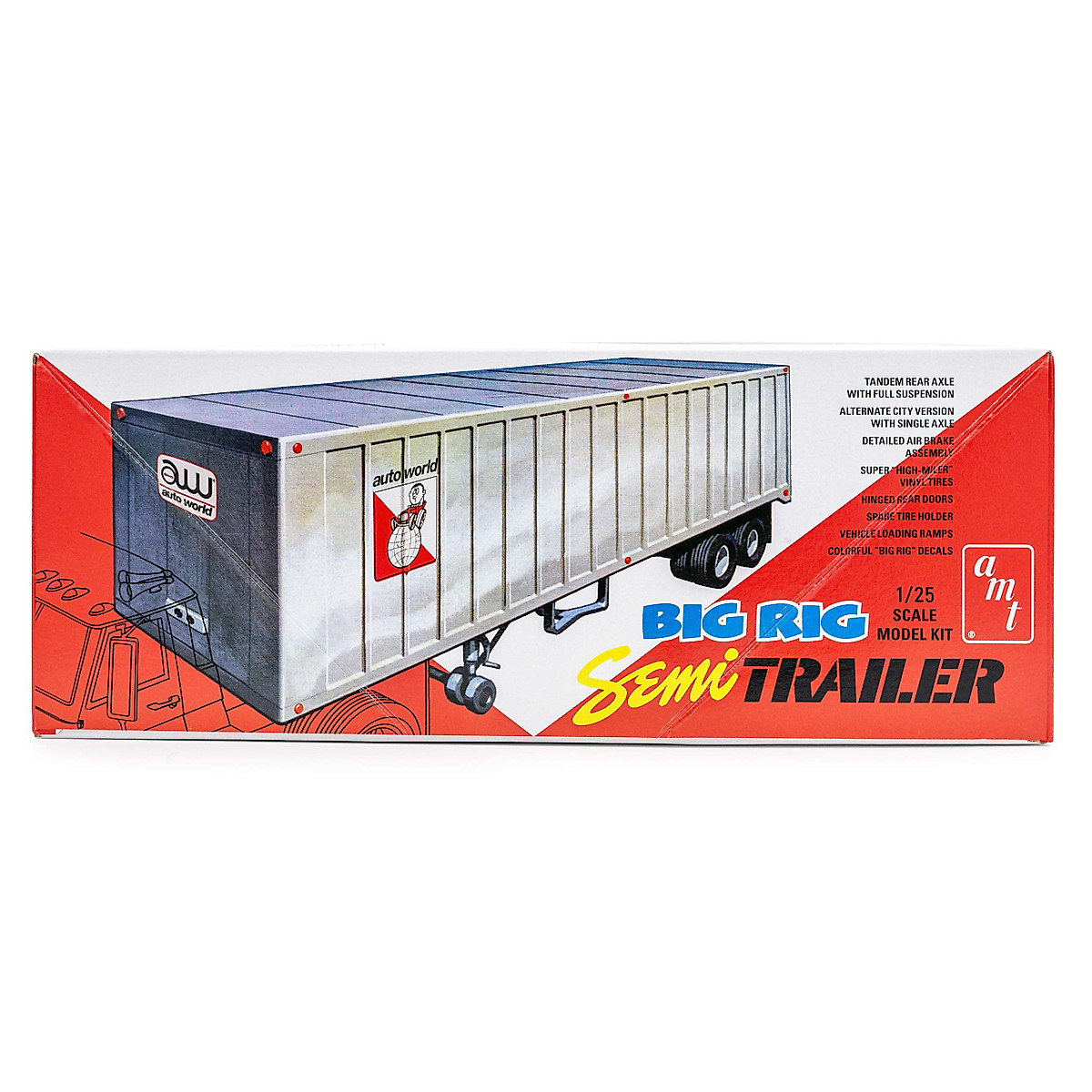AMT Big Rig Semi-Trailer - 1/25 Scale Model Truck Kit - Buildable Hauler for Kids and Adults (AMT1164)