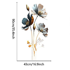 CNUSER 3D Wall Stickers DIY Flower Wall Decal Removable Waterproof Wall Art Decor for Bedroom Living Room Offices Home Decoration (Floral)