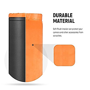 NEEWER Camera Lens Pouch (4 Packs, 4 Sizes) Thick Protective Bag with Drawstring Design, Orange Interior, Soft Plush Neoprene Bag for Sony, Canon, Nikon, Pentax, Olympus, Panasonic DSLR Lens