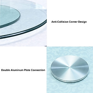 24 Inch Lazy Susan Turntable, Turntable for Dining Room Table, Glass Lazy Susan Turntable, Round Tabletop Rotating Tray, for Home