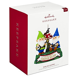 Hallmark Keepsake Christmas Ornament 2019 Year Dated Dueling Garden Gnomes with Sound (Plays Duelin' Banjos Song),