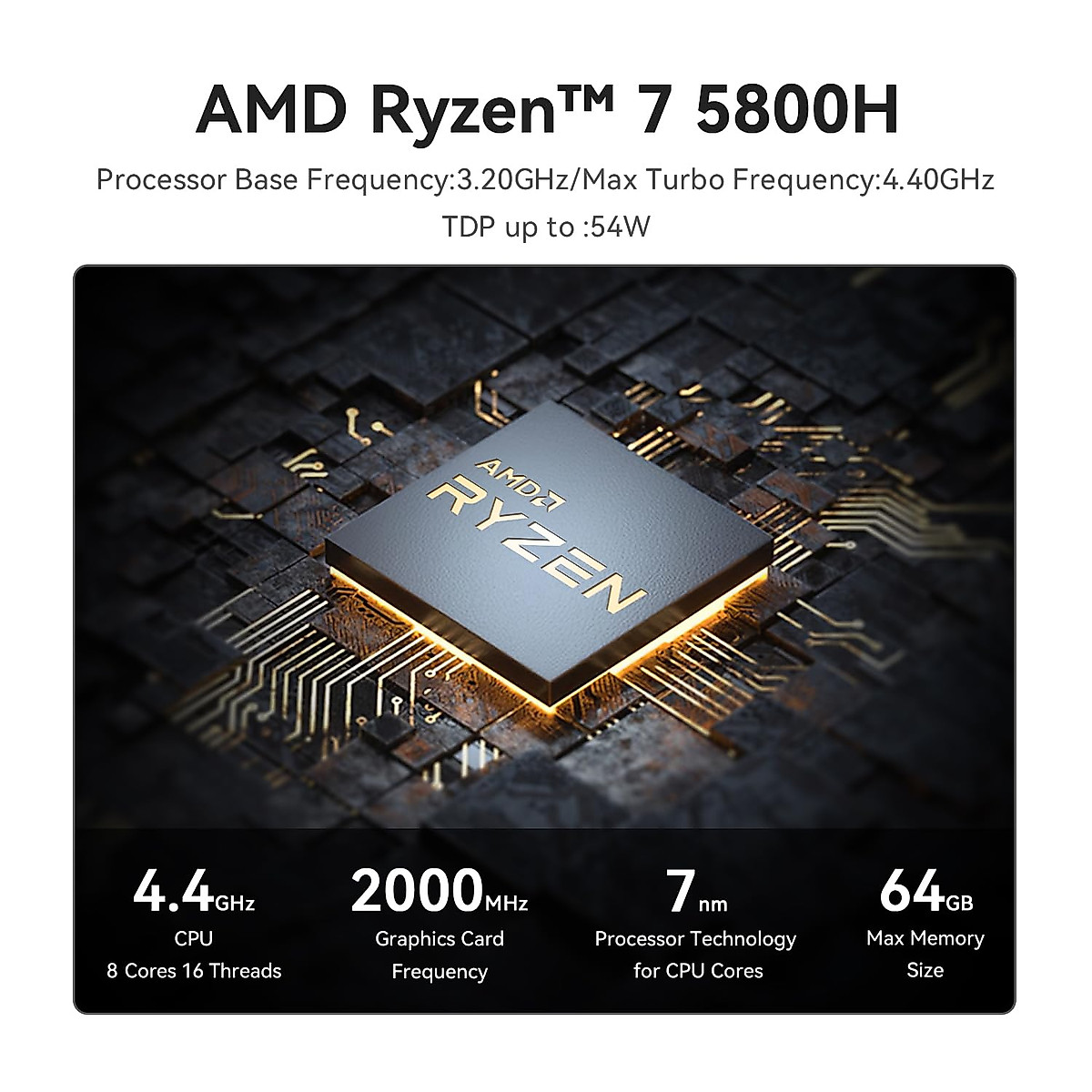 Beelink SER5 MAX Mini PC,AMD Ryzen 7 5800H(8C/16T,up to 4.4GHz,TDP 54W),Mini Computer with 16G DDR4 RAM/500GB M.2 NVMe 2280 SSD,Support 4K FPS/Triple Screen Display/WiFi 6/BT5.2/USB3.2/Dual Fans