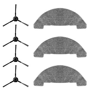 XIEBro HR1010 Robot Vacuum Cleaner Replacement Mop Pads (3 Pack) and Side Brushes (2 Pack) Compatible for HR1010