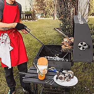 UPKOCH Smoker Household Hoe Wood Portable Grill Ash Steel Scraper Fireplace Stainless Egg Removal Charcoal Duty Home Fire Coal Heavy Cleaner Hand Supplies Garden Oven Corner Black Poker
