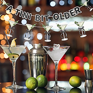 TaoBary A Tini Bit Older Banner Martini Themed Party Decorations Weenies and Tinis Party Bachelorette Party Bridal Shower Martini Trendy Birthday Party Green and Black Banner Party Garland, 2 Pcs