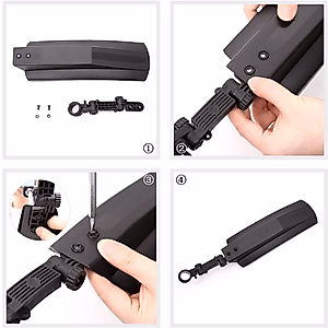 26 inch Bicycle Mudguard Front Back Rear Tire Mud Guards Kit Quick Release Bike Fenders Set for Road Mountain Bike Fat Tire Bike Outdoor Cycling