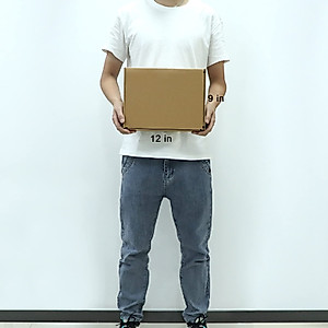MEBRUDY 12x9x4 Inches Shipping Boxes Pack of 20, Small Corrugated Cardboard Box for Mailing Packing Literature Mailer