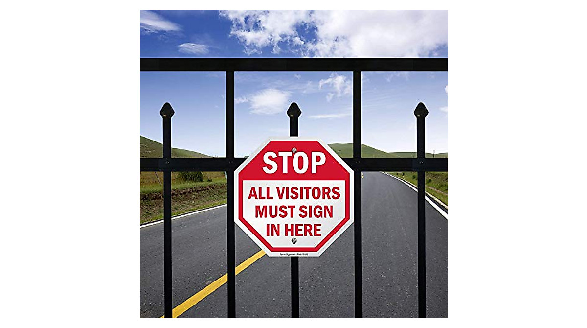 Durable SmartSign Stop Sign for Visitors - 10" x 10"
