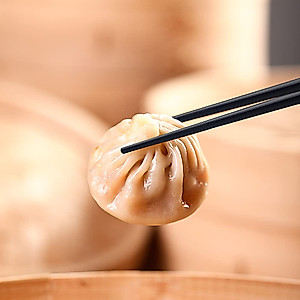 Chopsticks, YFWOOD 5 Pairs Fiberglass Chopsticks - Reusable Japanese Chinese Chopsticks Dishwasher Safe, Non-Slip,9.6 Inch- Black