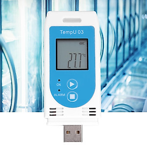 USB Temperature and Humidity, Data Loggers Recorders Data Acquisition Recorder, Temperature Humidity Data Logger PDF CVS Report with LCD Display 32000 Points for Warehouse, Logistics Transportation, C
