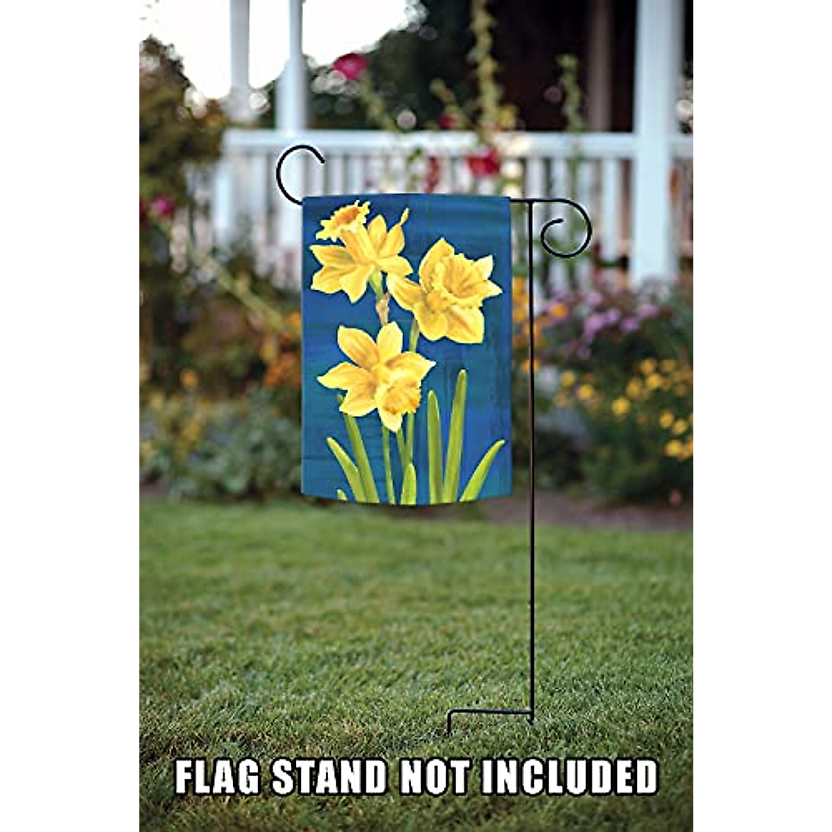Toland Home Garden 1112545 Daffodils On Blue Spring Flag 12x18 Inch Double Sided Spring Garden Flag for Outdoor House Flower Flag Yard Decoration