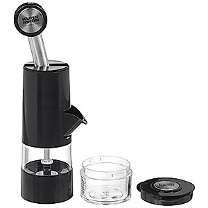 Kuhn Rikon Essential Adjustable Ratchet Grinder with Ceramic Mechanism for Salt, Pepper and Spices, 8 x 2.5 inches, Black