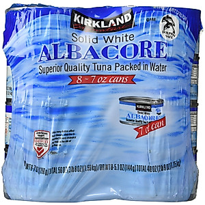 Kirkland Signature Albacore Solid White Tuna in Water, 7 Ounce (8 Pack) (2 Pack)