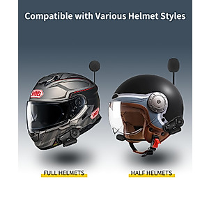FODSPORTS FX8 Motorcycle Helmet Bluetooth Headset with Music Sharing,Bluetooth Motorcycle Headset with EQ Sound/FM,Up to 8 Riders Group Intercom,Motorcycle Headset for ATV/Dirt Bike/Off Road/1pcs