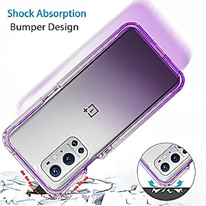 Bohefo Clear Case Compatible with OnePlus 9 Pro 5G Case for Girls Women, Cute Crystal TPU Bumper Shockproof Protective Phone Case Cover for OnePlus 9 Pro 5G (Purple)