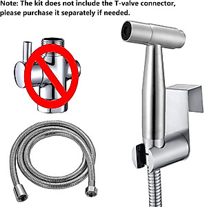 Stainless Steel Bidet Sprayer kit, Baby Cloth Diaper Sprayer with 59 inch Hose, Stainless Steel Hook, Easy Push Switch Button for a Refreshing Cleanse