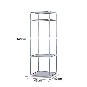 LHLLHL Metal Coat Rack Floor Standing Clothes Stand Garment Rack with Shelf Home Bedroom Clothing Wardrobe Storage Organizer Furniture