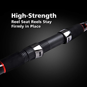 Fiblink Surf Spinning Fishing Rod 4-Piece Graphite Travel Fishing Rod(11-Feet & 13-Feet & 15-Feet) (Length: 15')