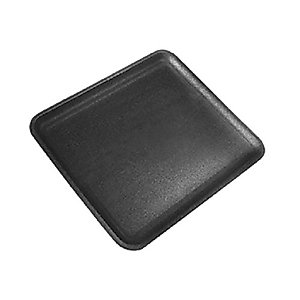 CKF 12SB, 12S Black Foam Meat Trays, Disposable Standard Supermarket Meat Poultry Frozen Food Trays, 125-Piece Bundle