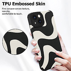 Wlxee Compatible iPhone 13 6.1 "2021 Wave Pattern Mobile Phone Case, Soft TPU Bumper Silicone Glue Mobile Phone Case Cute Zebra Pattern Pattern Designed for Female Girls