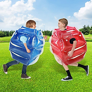 SUNSHINEMALL 1 PC Sumo Ball for Adult, Inflatable Body Bubble Ball Sumo Bumper Bopper Toys, for Kids Yard Human Bubble Ball Hamster Ball (36", Red Pure Blue)