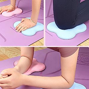 YOAHOME Yoga Knee Pad Cushion Pack of 2, Pilates Excercise Pats, Extra Workout Padding, Support for Knees, Wrists, Elbows. Eliminate Pain During Yoga or Exercise (Blue)