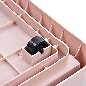 Stackable Storage Bin 35L Pink Double Door 4 Wheel Foldable Stackable Storage Box for Office Home Bedroom