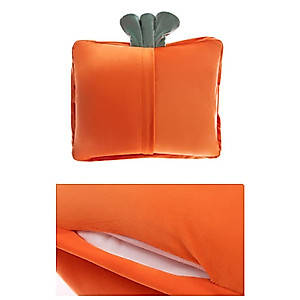 Rikyo 15" Stuffed Fruit Travel Blanket and Pillow Set,3 in 1 Plush Stuffed Hugging Pillow with Warming Hands Pillow Blanket for Kids Gift Travel Airplane Train Bed Office Nap (Pink - Strawberry)