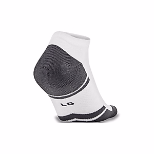 Under Armour Adult Resistor 3.0 No Show Socks, Multipairs , White/Graphite (6-Pairs) , Large