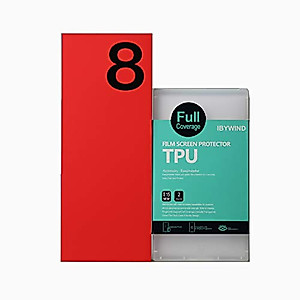 Ibywind Screen Protector For OnePlus 8,with 2Pcs Flexible TPU Film,1Pc Camera Lens Protector,1Pc Backing Carbon Fiber Film [Fingerprint Reader,Easy to install]