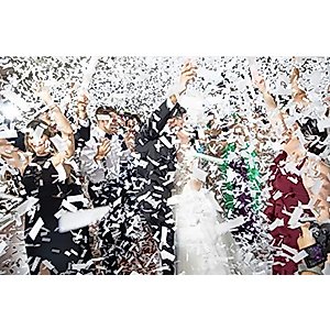 Battife 14Pack White Confetti Wands Tissue Paper Confetti Flick Flutter Sticks for Wedding Celebrations Anniversary Birthday Party White, 14 Inch